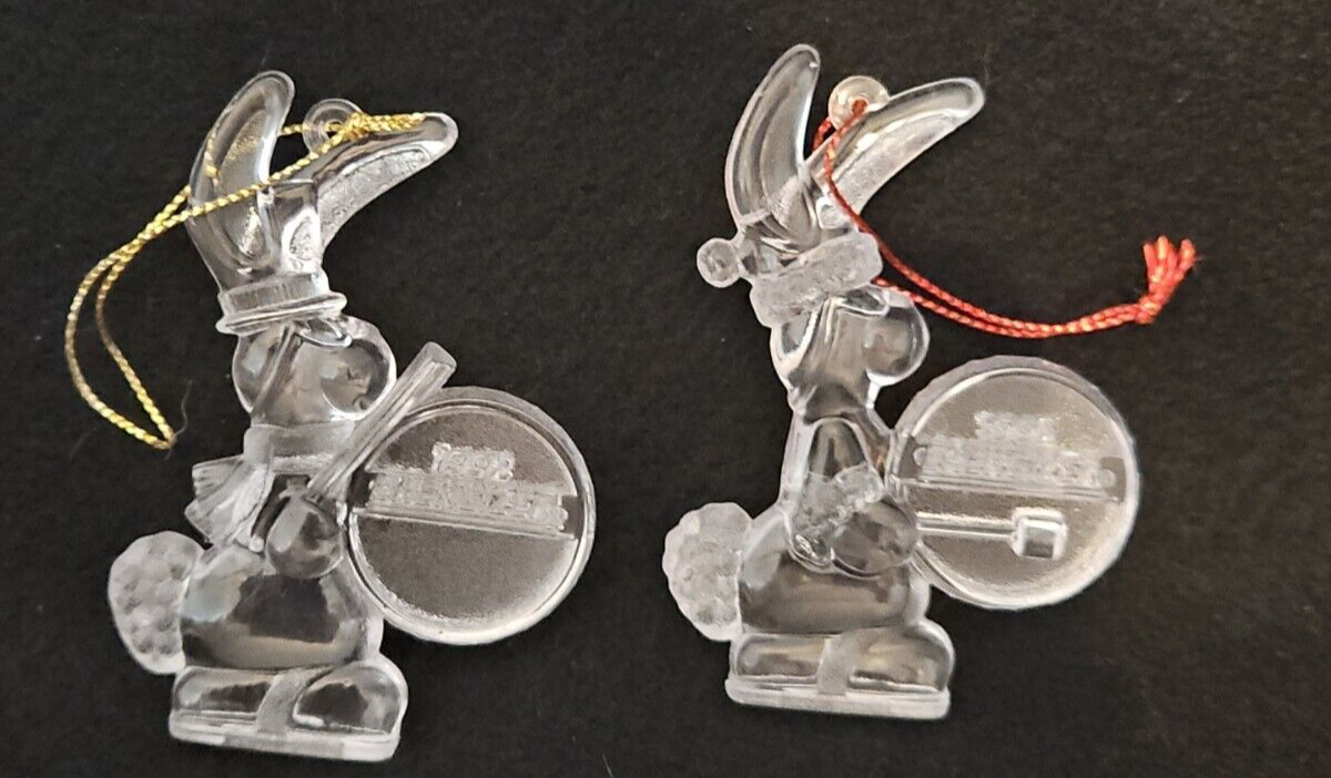 Vintage Energizer Battery Bunny Mascot 2 Christmas Ornaments Clear ...