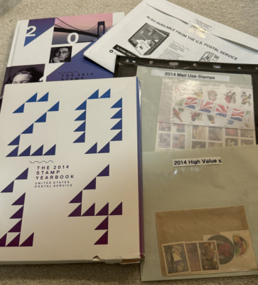2014 USPS Year Set + Book with ALL STAMPS SEALED + High Values /Mail ...