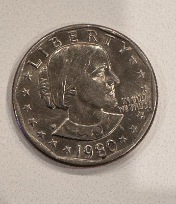 1980 D Susan B Anthony Liberty *One Dollar Coin* Circulated Rare Wide ...