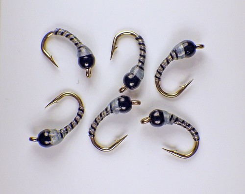 Zebra Midge Tungsten Nymphs Blue Dun - Premium Trout Fly Fishing Flies ...