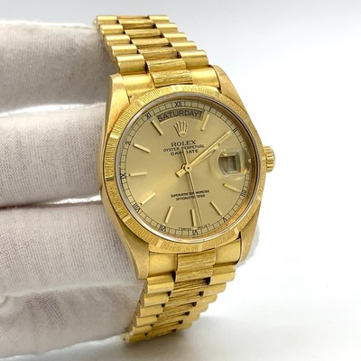 Rolex Day-Date 18078 Champagne Dial 18kt Bark President No Papers 36mm ...