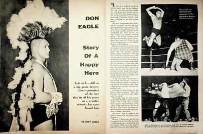 1960 Wrestler Don Eagle Mohawk Brave Indian - 4-Page Vintage Wrestling ...