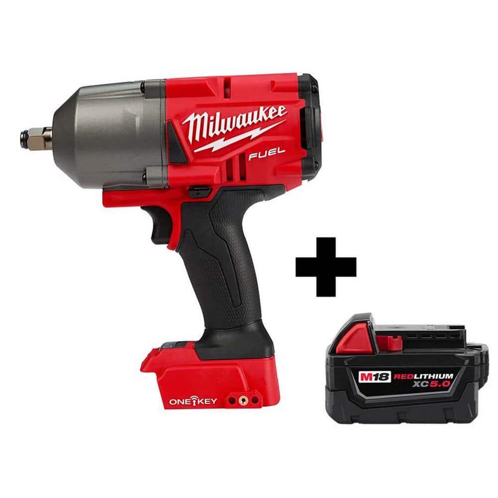Milwaukee ONE-KEY Impact Wrench 1/2" 18V Brushless Friction Ring + 5Ah ...