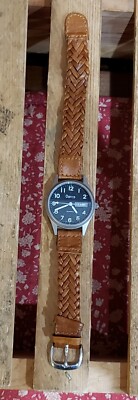 ORVIS FIELD WATCH BLACK DIAL LUMINOUS HAND MARKS SILVER BEZEL w/DATE ...