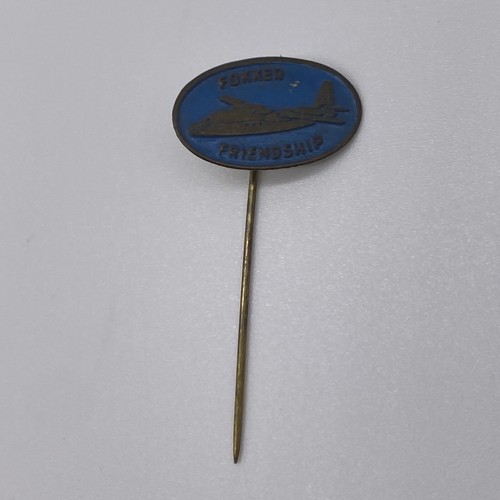 Vintage Blue Fokker Friendship Airplane Advertising Hat Lapel Stick Pin ...