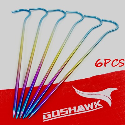 Goshawk 6 Pcs Titanium Outdoor Camping Backpacking Tent Peg Ground Nail ...