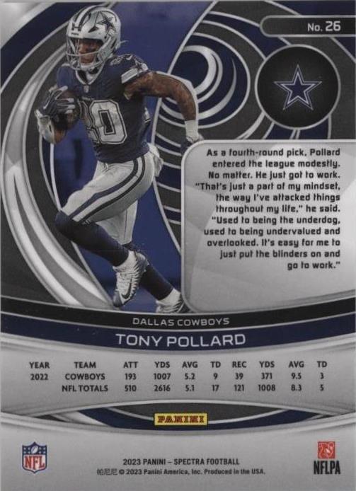 2023 Panini Spectra Tony Pollard #26 for sale | eBay