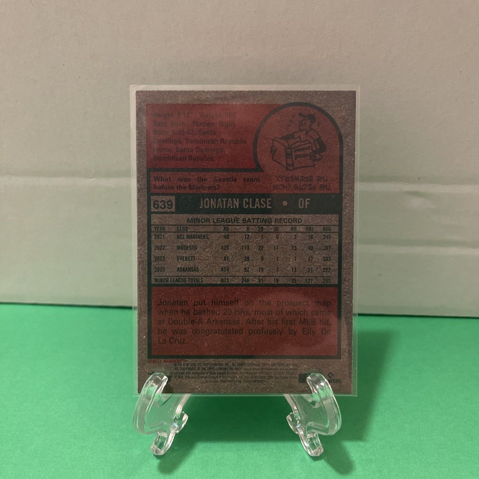 2024 Topps Heritage High Number #639 Jonathan Clase RC Seattle Mariners ...
