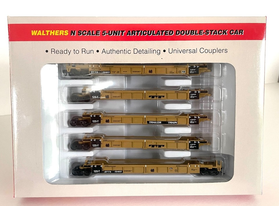 Walthers 932-8108 N Scale 5 Unit Double Stack Well Car DTTX 72403 w/ AccuMate | eBay