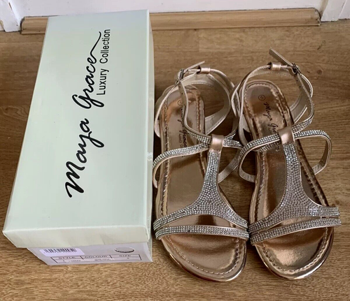 Ladies Shoes by Maya Grace Luxury Collection Rose Gold Metallic Size 5 ...