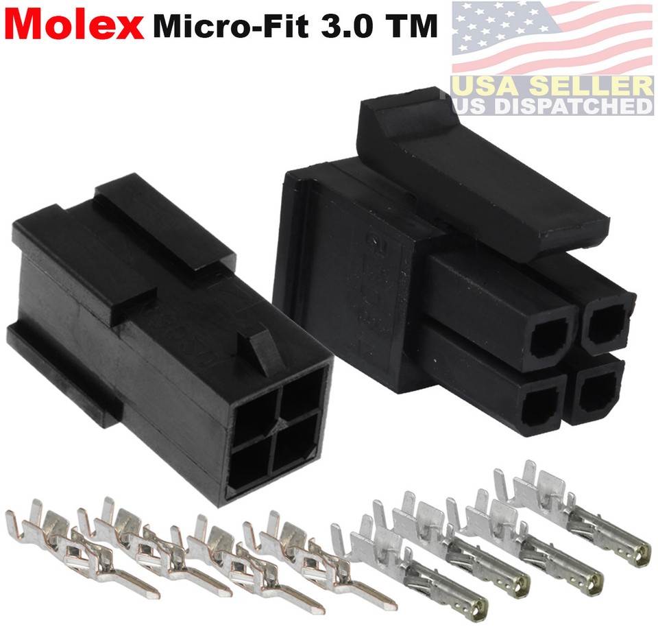 Molex 2, 4, 6, 8, 10 Pins Male & Female Housing w/ Pins 20-24 AWG Micro ...