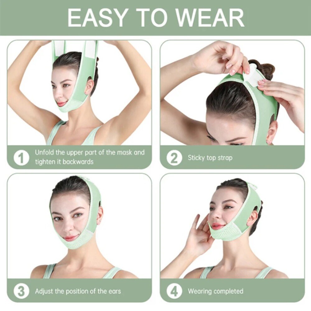 Polyester Facial Massage Strap Beauty Tools Lift V Face Stickers Strap ...