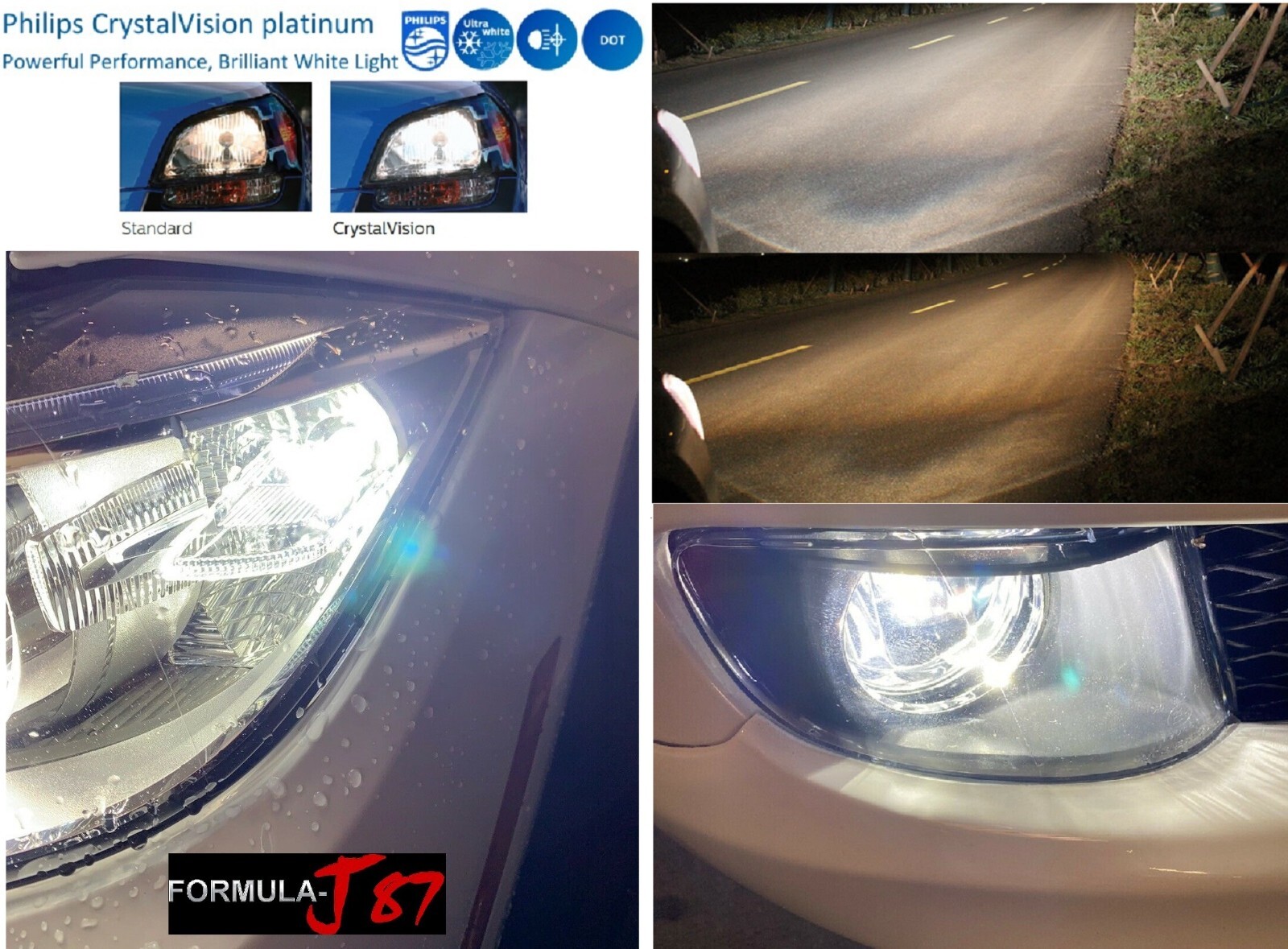 Philips Crystal Vision Platinum 9005 65W Two Bulbs Head Light Low Beam ...