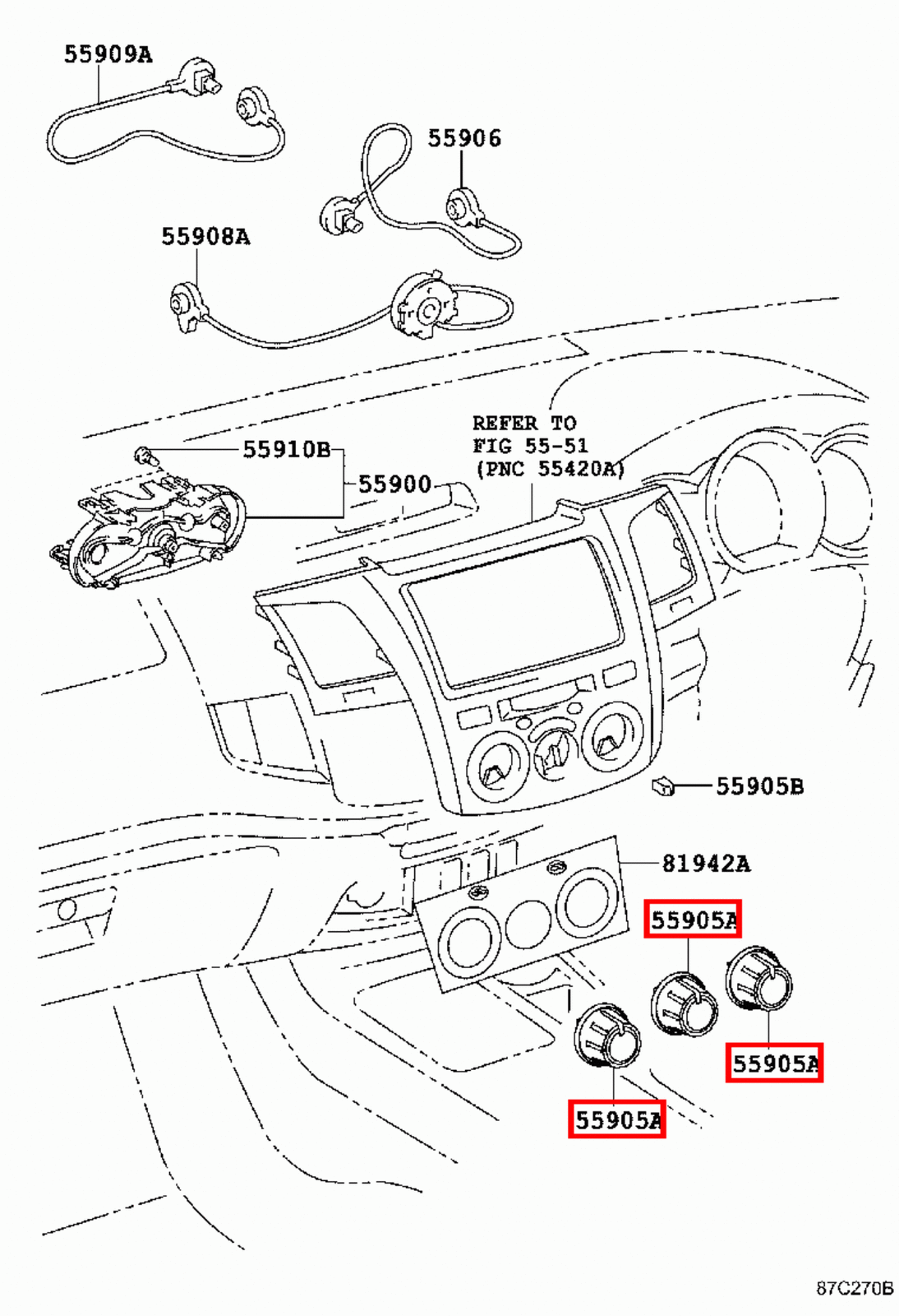 Heater Fan Control Switch Knob For Toyota Hilux Vigo TGN10 KUN35 36 ...