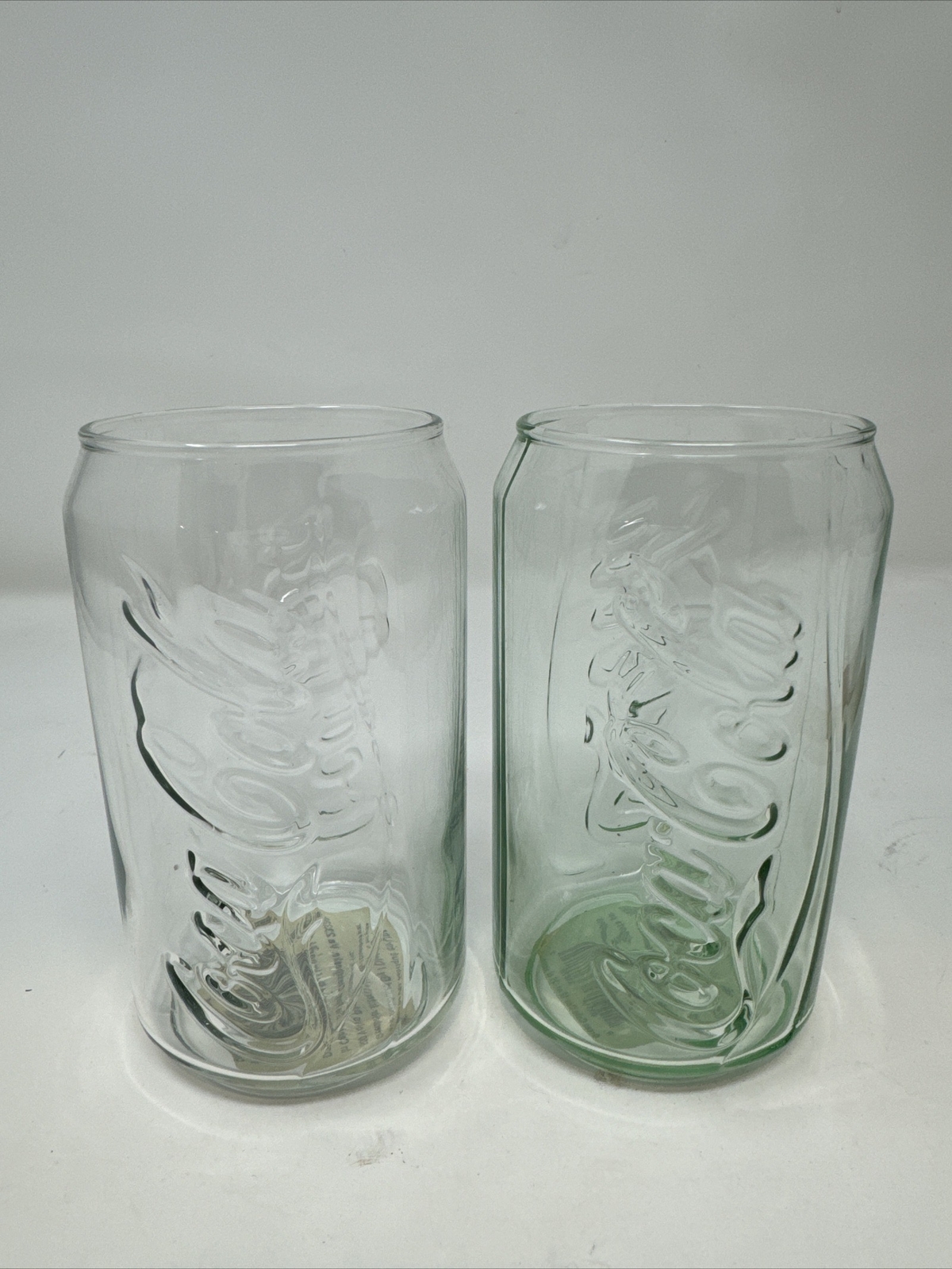 Set of 2 Coca-Cola Can Shaped 12 Oz Drinking Glass - 2 Different Color ...