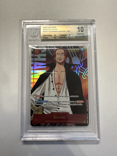 ONE PIECE Card Game Romance Dawn - BGS 10 Shanks (Alt Art) OP01-120 SEC ...