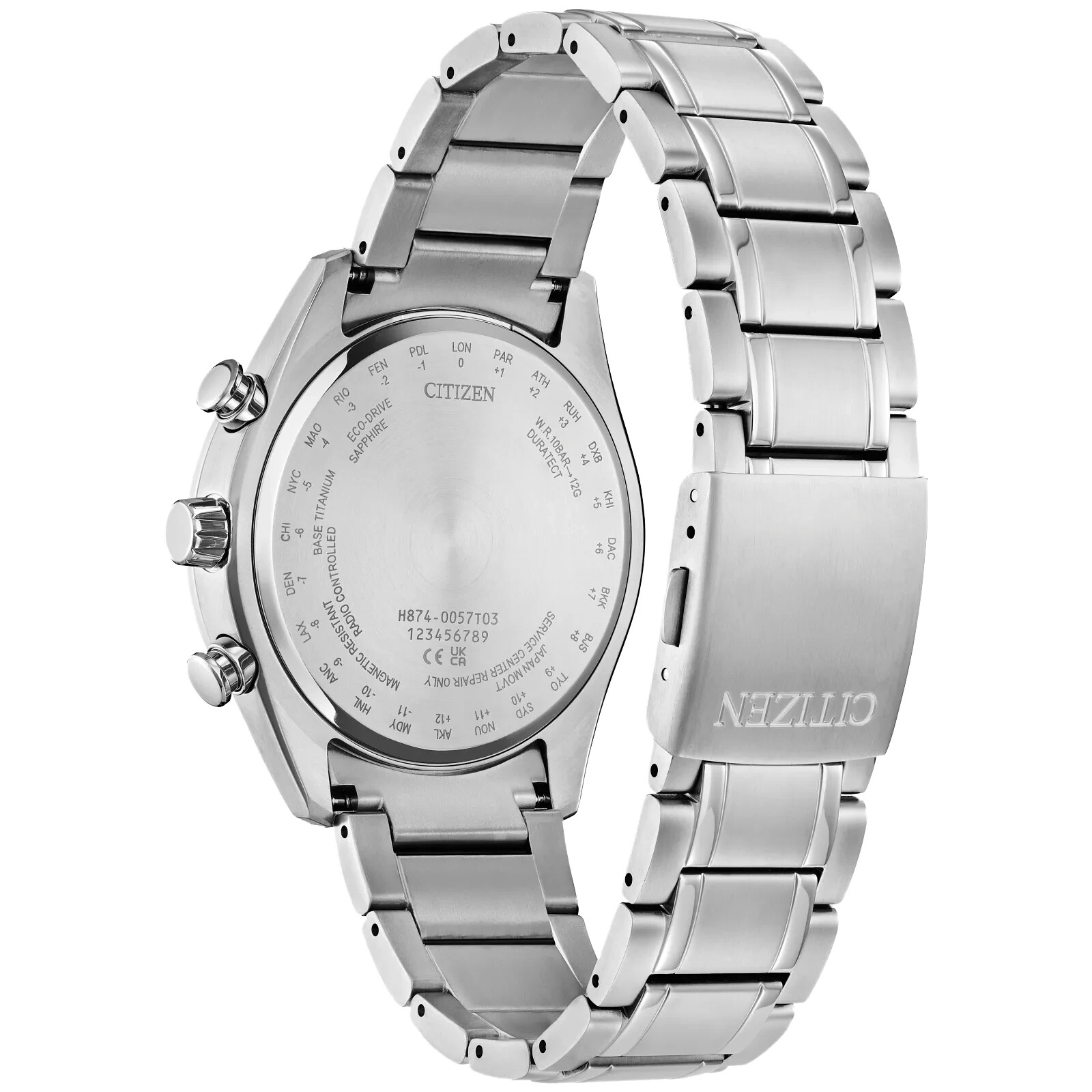 Citizen Mens Titanium Perpetual Calendar Eco-Drive Silver Watch 43 MM ...