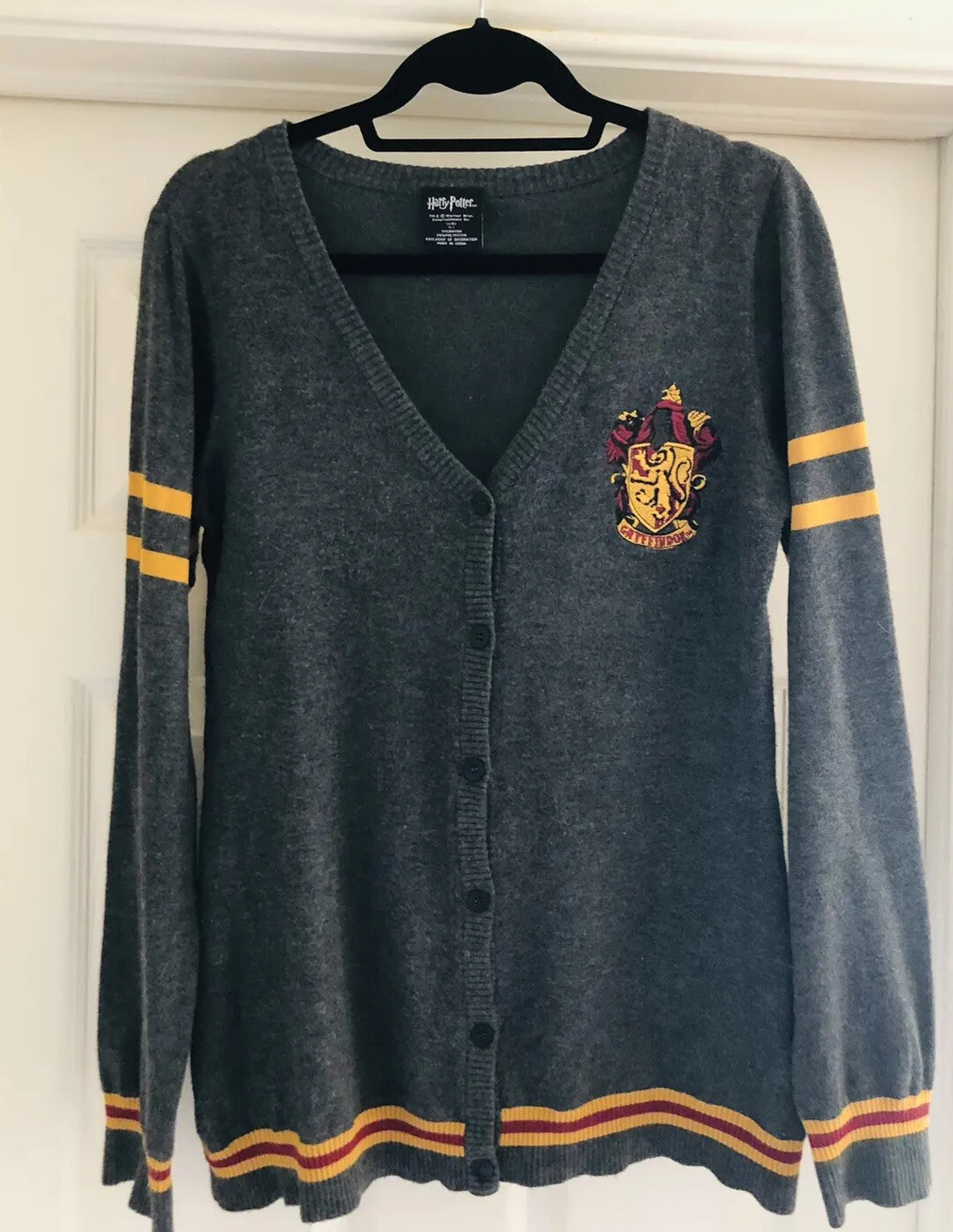 Harry Potter Cardigan Sweater, Button-up (Medium) Gry… - Gem