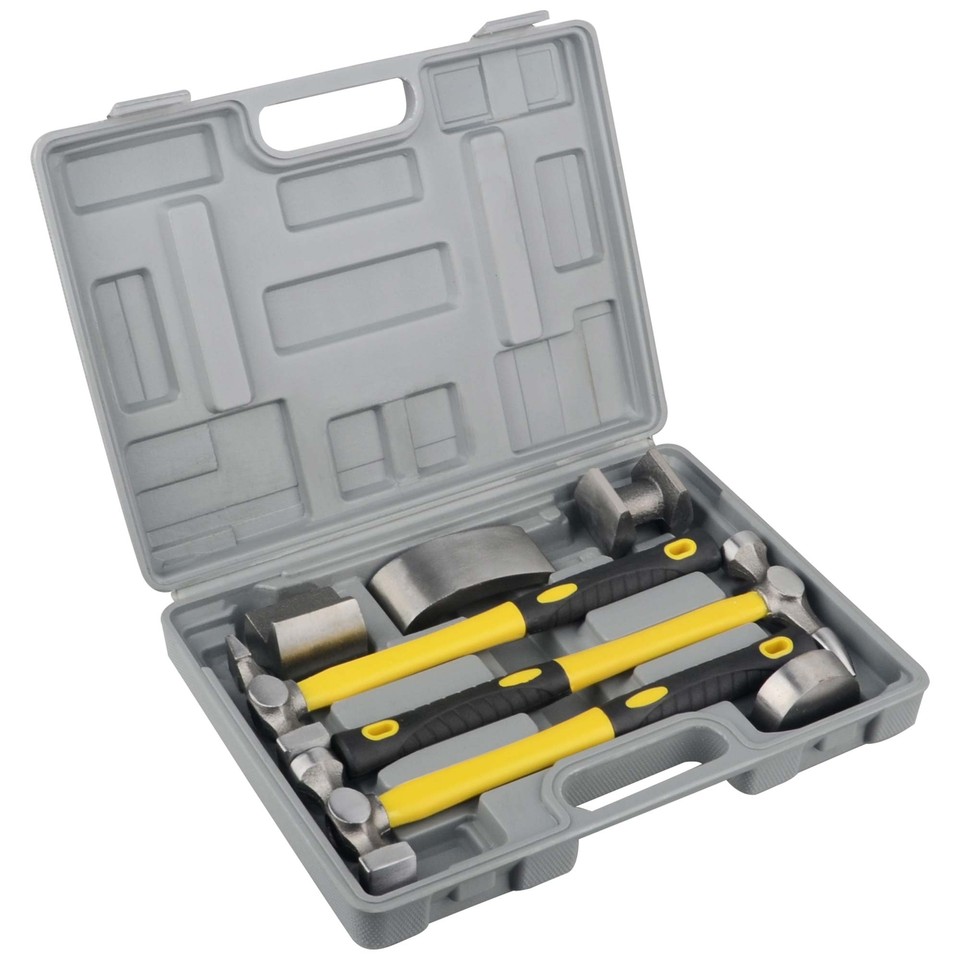 7Pc Car Auto Body Panel Repair Tool With Fibre Body Beating Hammer Set ...