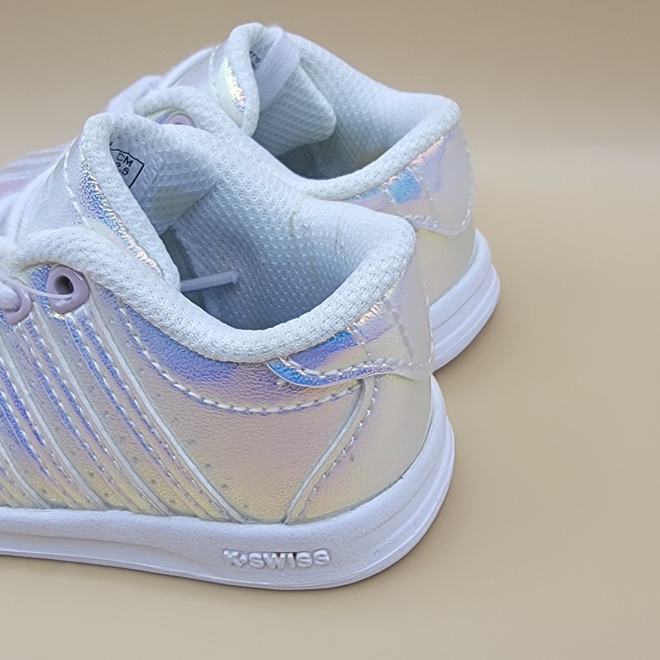 K Swiss Low Top Metallic Sliver White Toddler Shoes Size 5C Little Kids ...