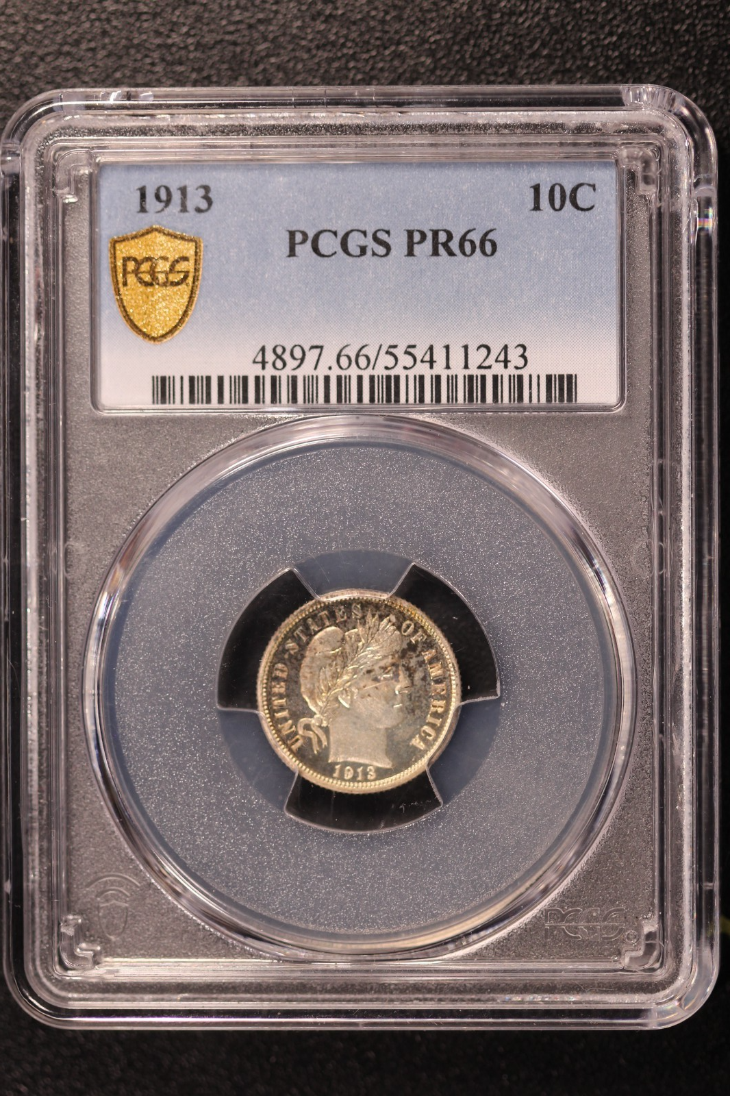 1913 BARBER DIME | PCGS PR66 | FRESH FROM BOSTON COLLECTION | LOT S-13 ...