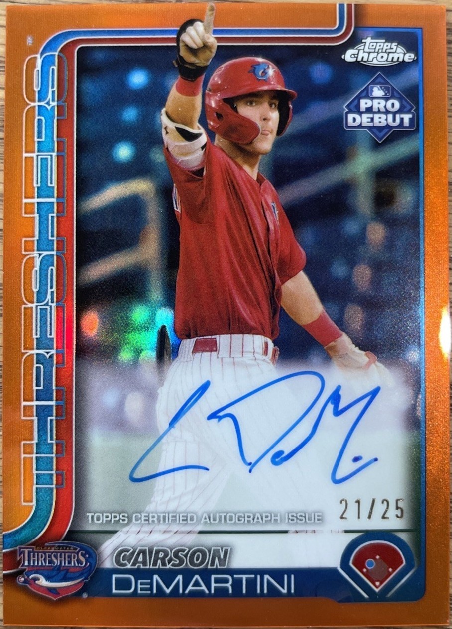 2025 Topps Pro Debut - Carson DeMartini #PD-152 Orange Autographs /25 ...