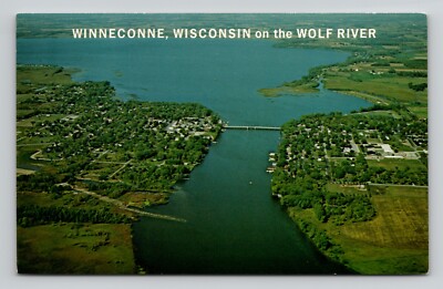 Aerial View of Winneconne, Wisconsin Wolf River Postcard | eBay