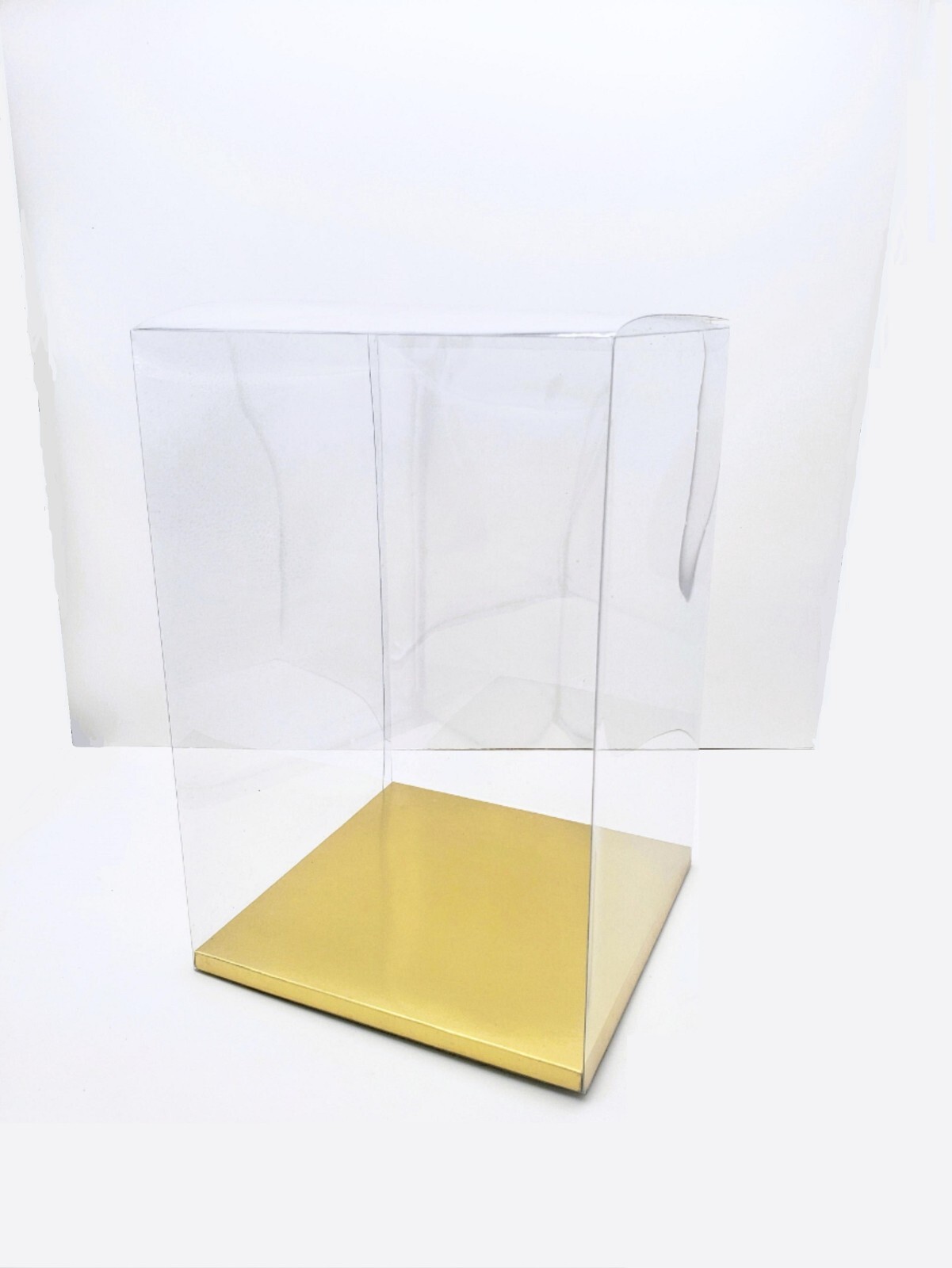 24 PCS 4x4x4-1/2" Party Wedding Favor Tuck Top Clear PVC Box W/ Gold ...