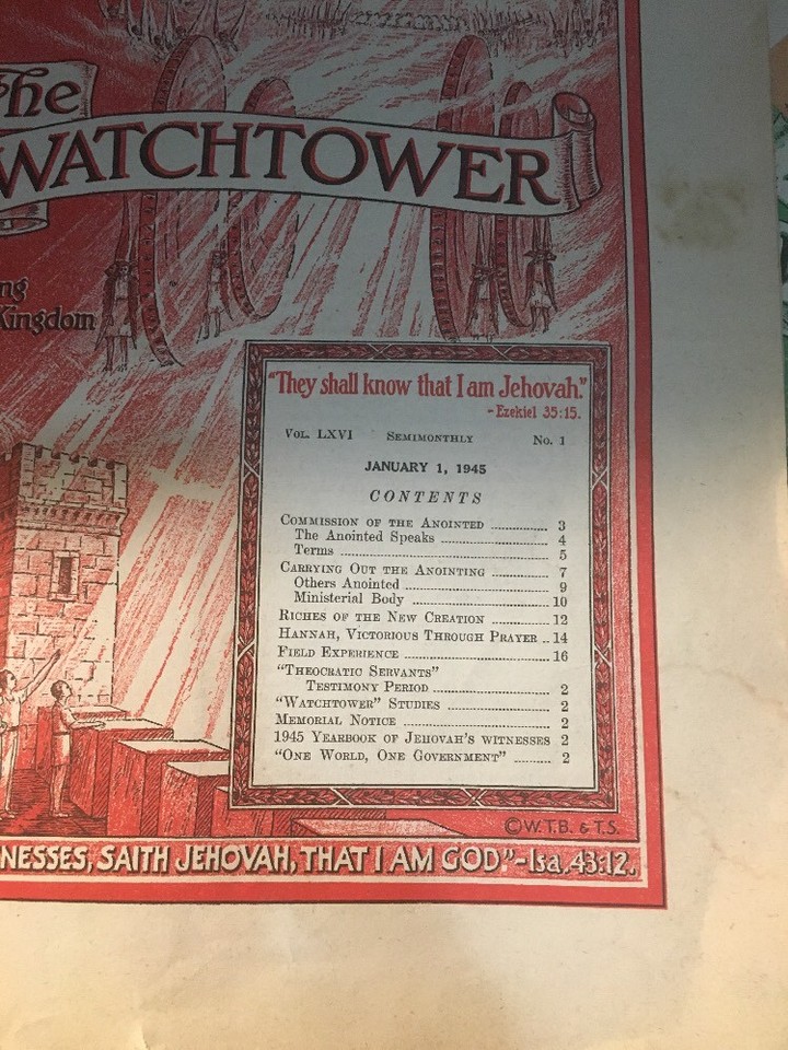 1945 Full Year Of Original Watchtower Magazines Jehovah's Witnesses | eBay