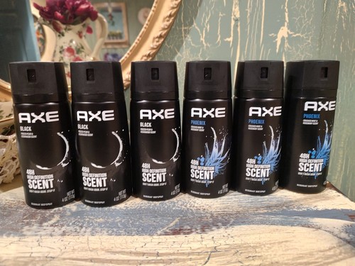 6 Lot Axe 48-Hour Scent Body Spray Phoenix and Black NEW FAST/FREE SHIP ...