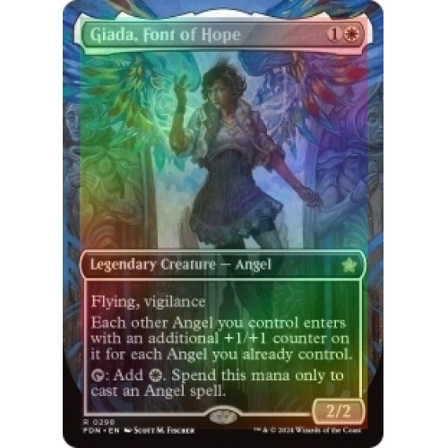 FOIL GIADA, FONT OF HOPE (BORDERLESS) Foundations FDN Magic MTG MINT ...