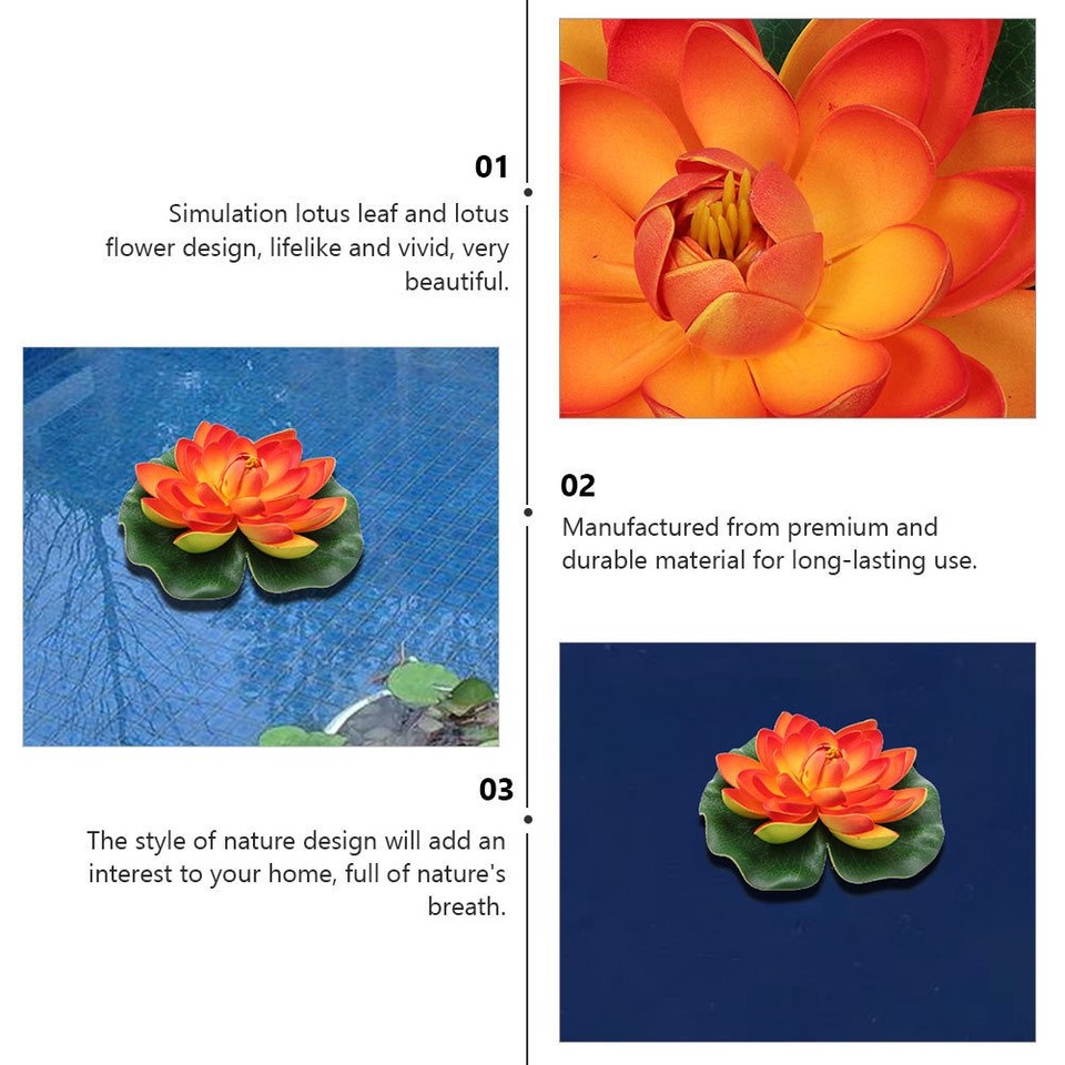 2pcs Imitated Floating Lotus Flower Lifelike Lotus Pool Decorative ...