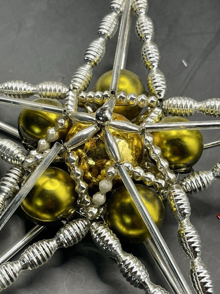 Christopher Radko Beaded Star Snowflake Glass Christmas Ornament Czech ...