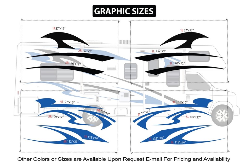 Class C Motor Home Decals Sticker Vinyl Caravan RV Replacement Trailer ...