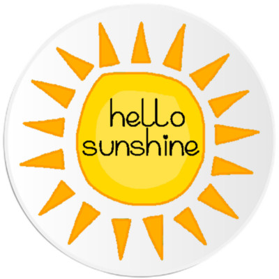 Hello Sunshine - 3 Pack Circle Stickers 3 Inch - Sunshine Summer Bright ...