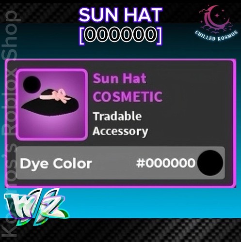 Roblox World Zero WZ | Sun Hat - [000000] - Marketplace Cosmetics | eBay