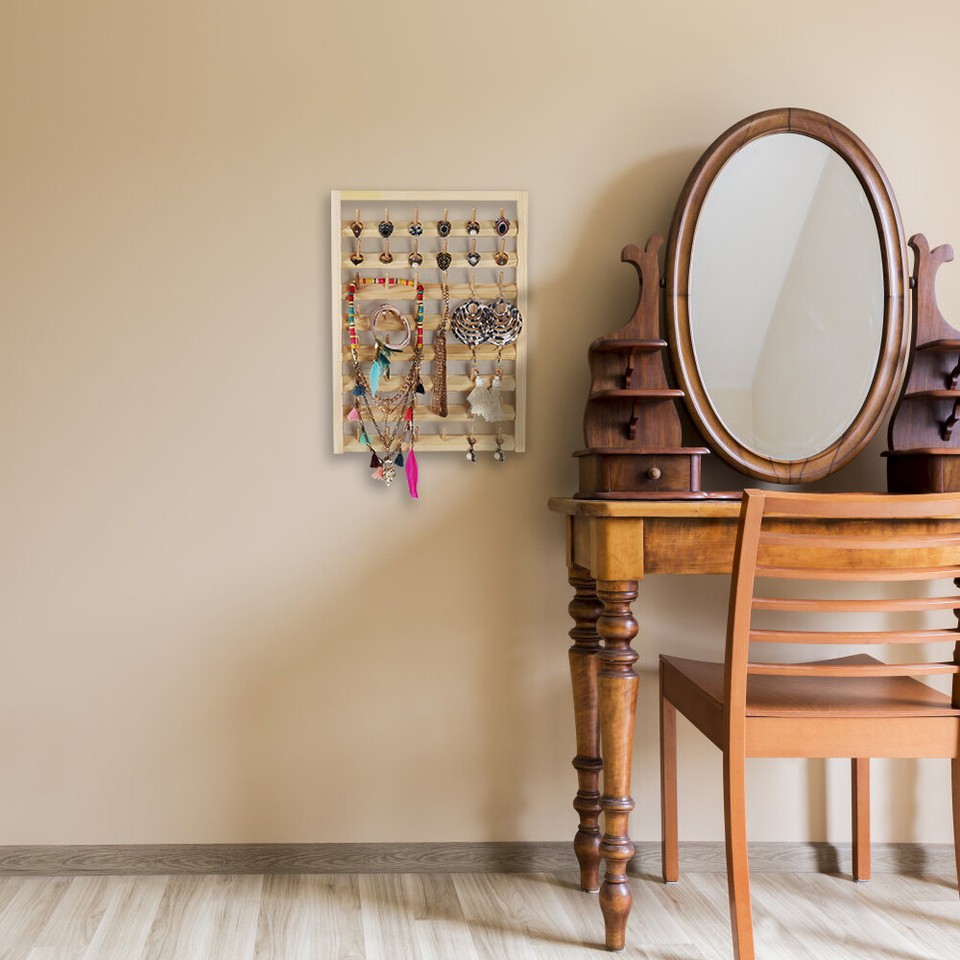 HAITRAL 48-Spool Sewing Thread Rack Wooden Embroidery Thread Organizer ...