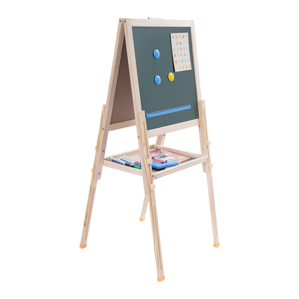 Kids Art Easel, Adjustable Children's Easel, Free Standing Easel, Wood ...