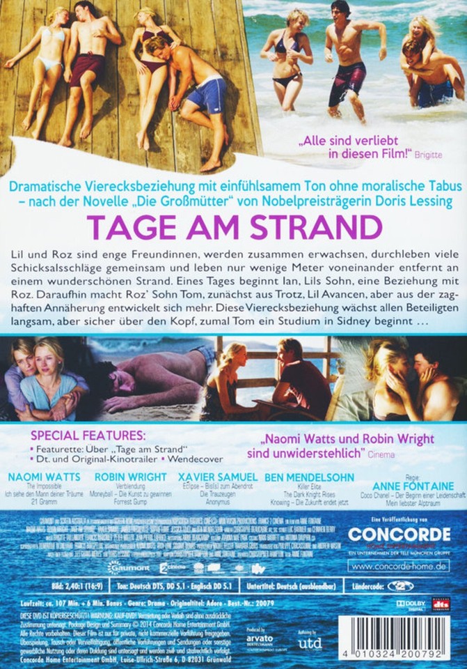 Adore - Perfect Mothers Jours Au Strand Robin Wright Naomi Watts DVD ...