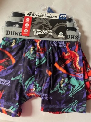Boys Dungeons & Dragons Athletic Boxer Briefs 4 Pack Underwear NWT XS ...