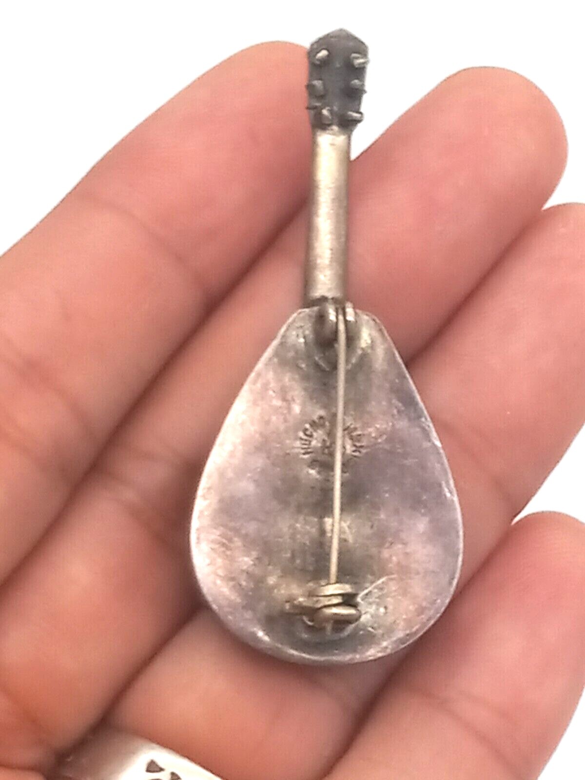 Vintage 925 Mexico HD Signed Realistic Banjo Pin Gorg… - Gem