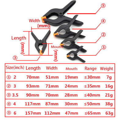 2-6 INCH Heavy Duty SPRING CLAMPS Nylon Plastic Quick Grips Clips US | eBay