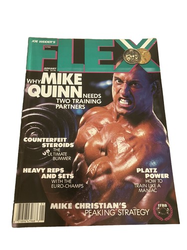 FLEX Magazine Mike Quinn, Mike Christian- January 1988 | eBay