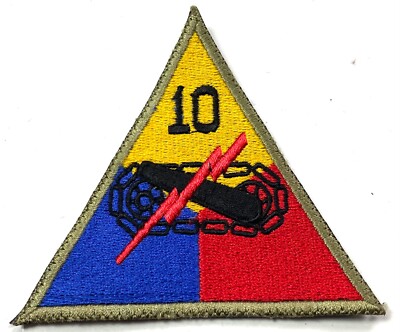 WWII US 10TH ARMORED "TIGER" DIVISION JACKET SLEEVE INSIGNIA PATCH | eBay