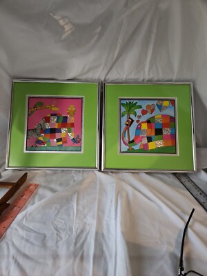 Elemer Patchwork Elephant Art Work Set Of 2 | eBay