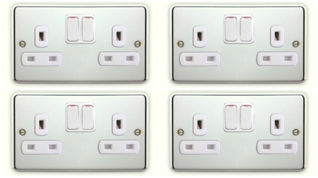 Deta 1909CHW Switch Socket - Polished Chrome for sale online | eBay