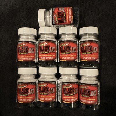 BLACK JAX by Stacker ENERGY PILLS 9 X 20CT 180 Caps FOCUS WEIGHT LOSS ...