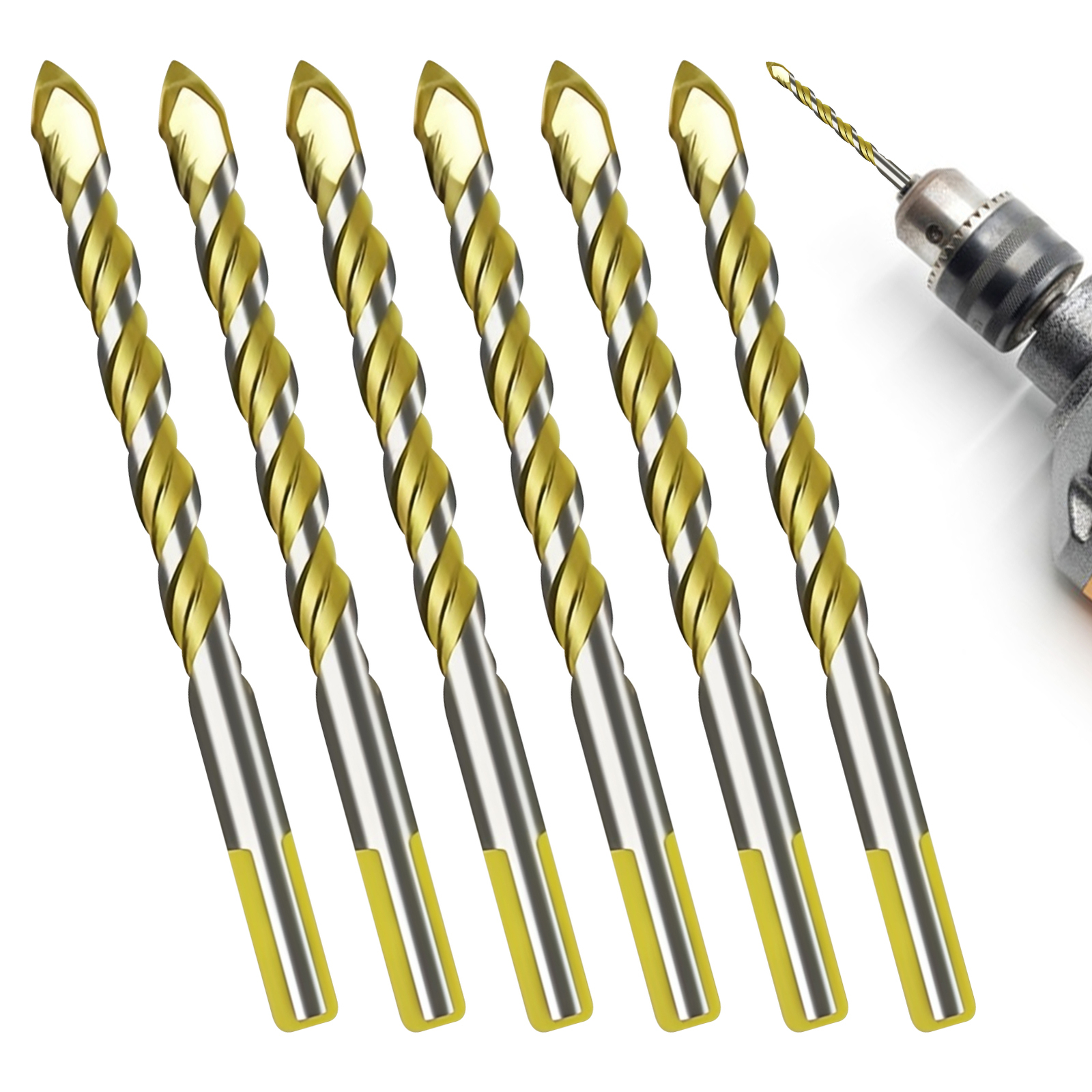 6pcs Porcelain Tile Drill Bit Sharp Storage Box Round Shank Ceramic ...