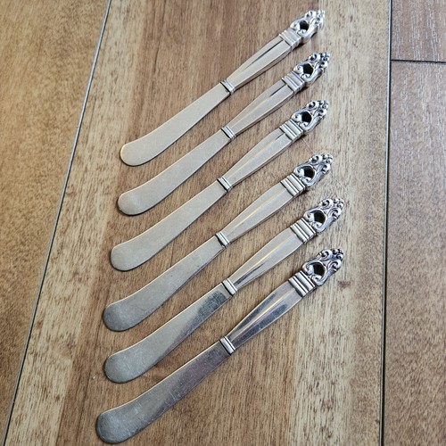 Set of 6 Royal Danish International Sterling Silver Table Butter Knives ...