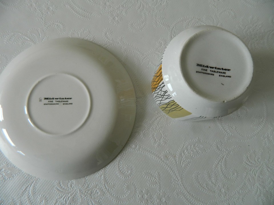 Vintage set of six Midwinter coffee cups and saucers - Sienna pattern ...